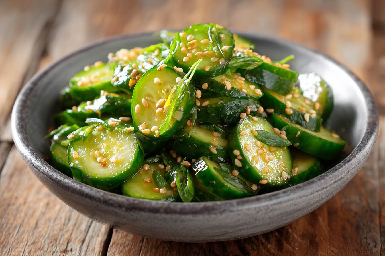 10-Minute Sesame Cucumber Salad - Crunchy, cool, takeout-style side ...